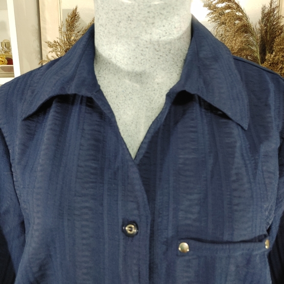 Carrol Reed | Tops | Carroll Reed 34 Sleeve Blouse Dark Blue Size 8 ...